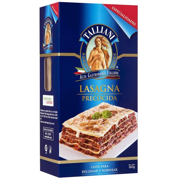 Lasaña Precocida Caja, 360 g | Lider