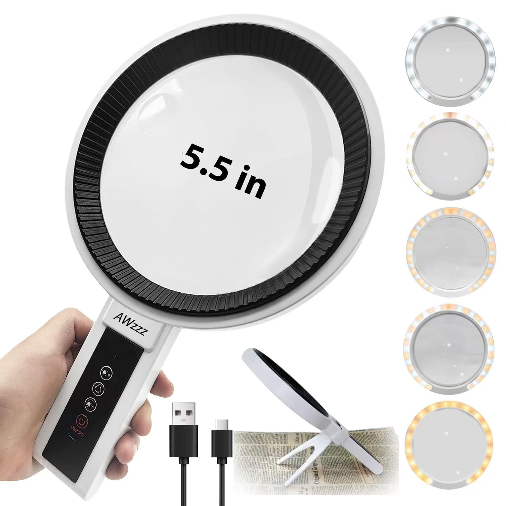 Lupa Wzzz grande de 10 x 14 cm con luz de 34 LED | Lider