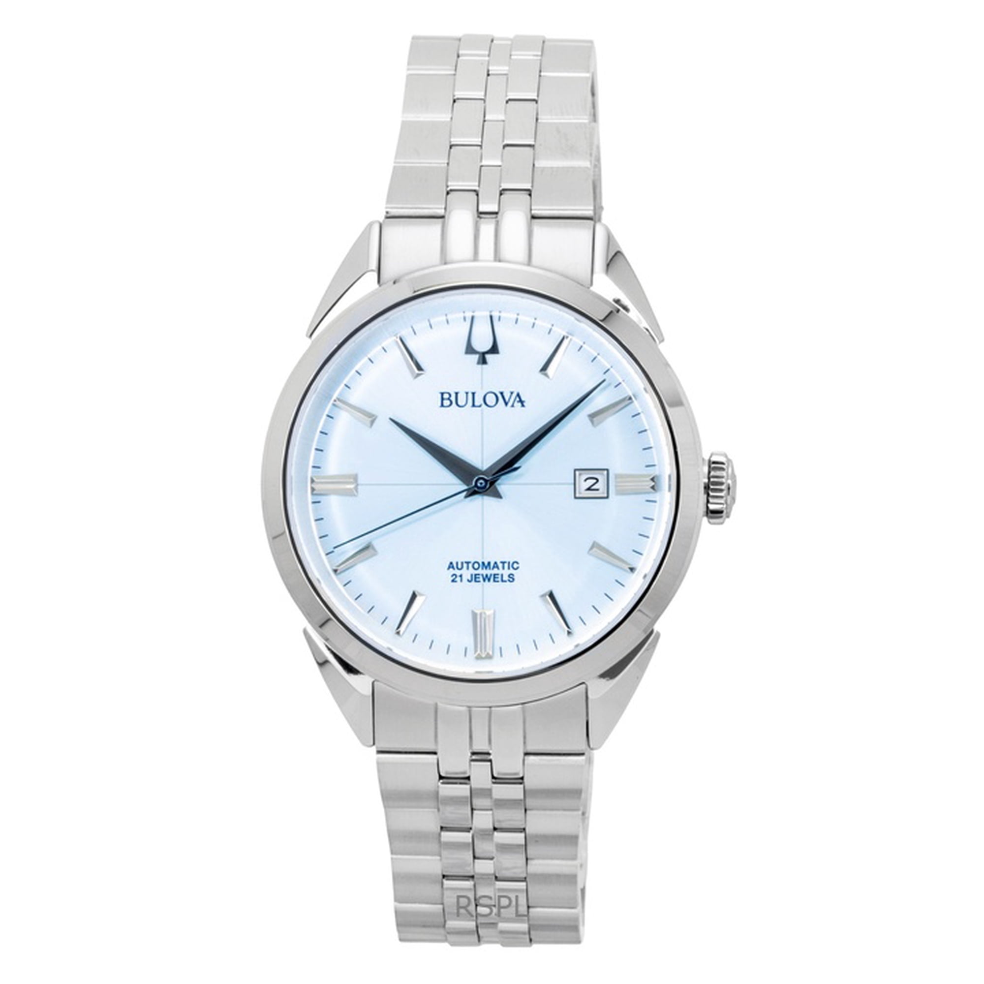 Reloj Análogo Bulova Sutton Acero Inoxidable Esfera Azul Hielo ...