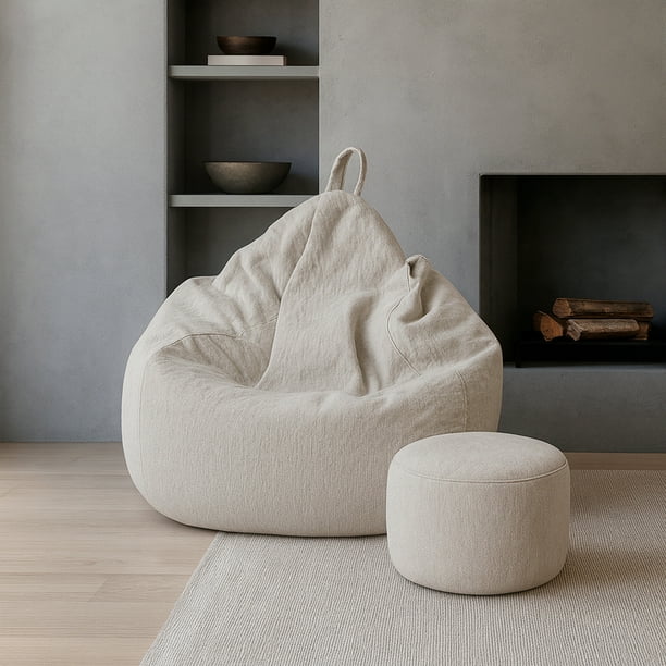 Puff Pera de Lino talla XL 120x80 Caquis | Lider