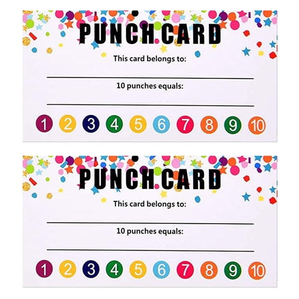 100 tarjetas perforadas, tarjetas de recompensa de fidelización de ...
