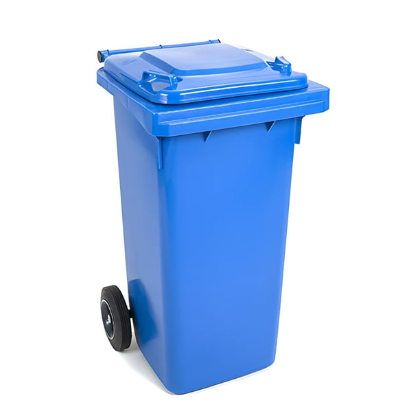 Basurero de 120 Litros con ruedas - Azul | Lider