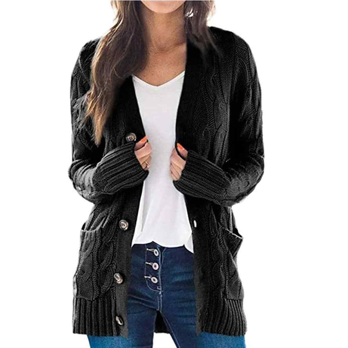 Cárdigan para mujer, moda de otoño, abierto al frente, informal, de ...