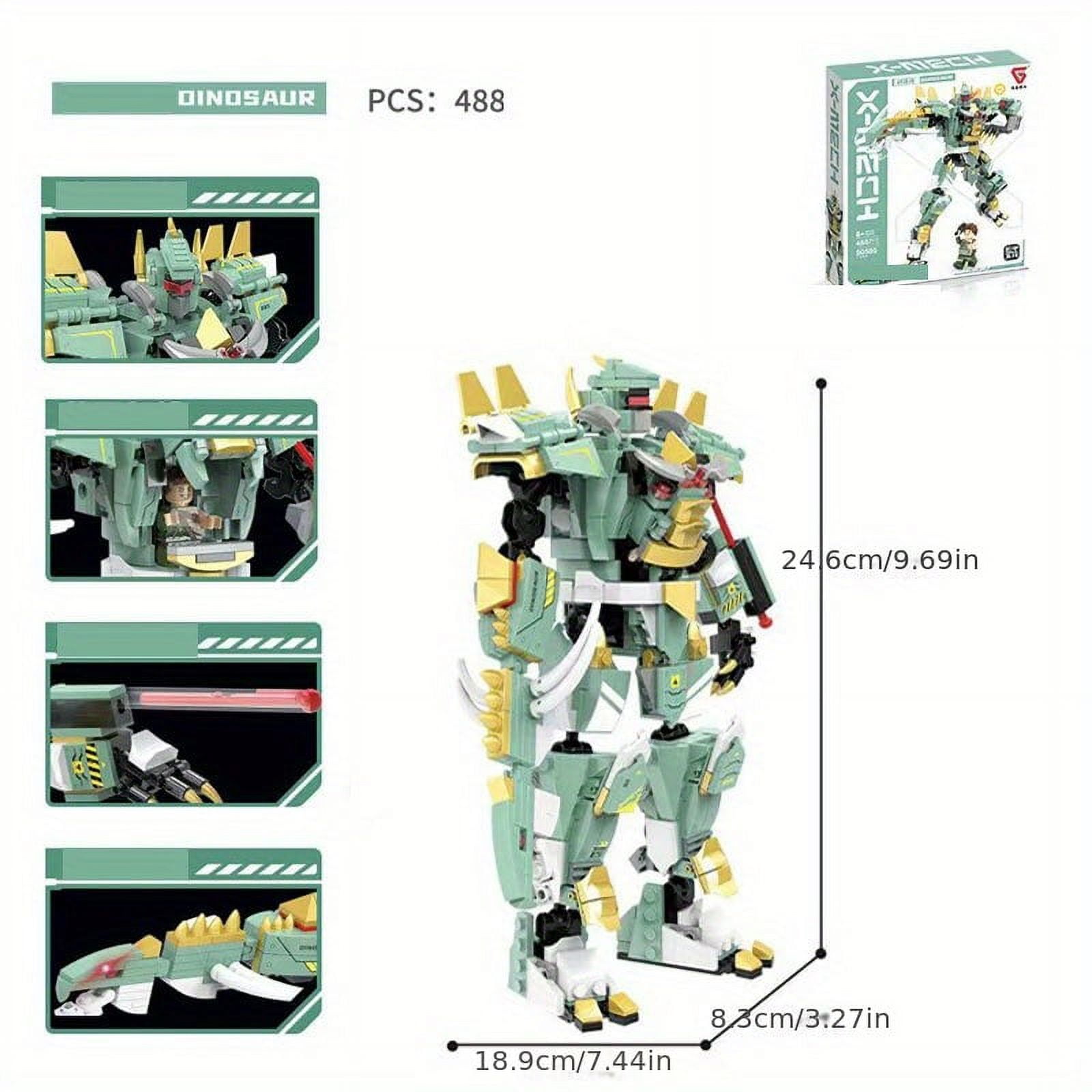 Building Blocks Puzzle Assembly Combined Robot Machine Dinosaur King ...