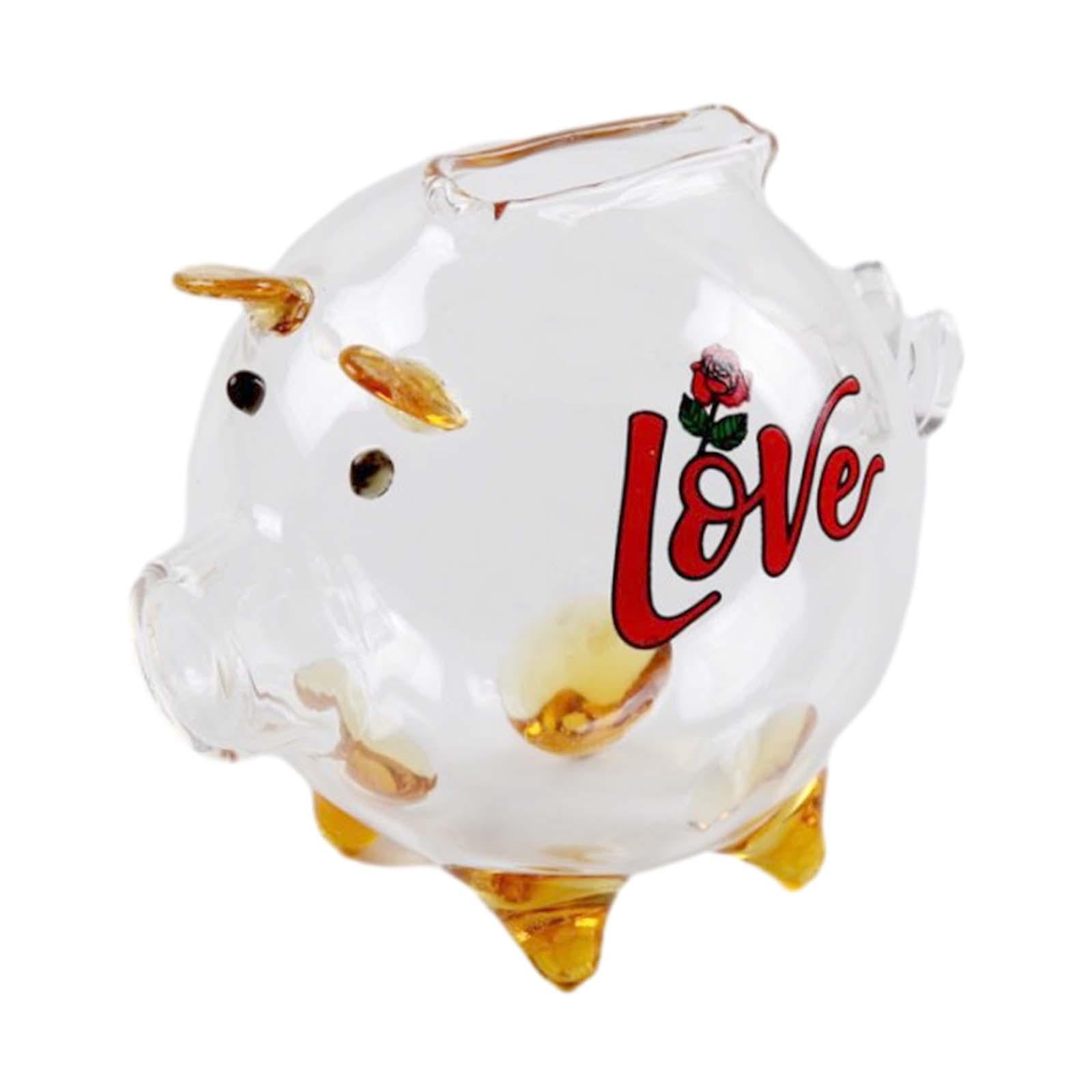 Hucha Mini Delicada Figura De Cerdo De Cristal De Recuerdo Para Niños ...