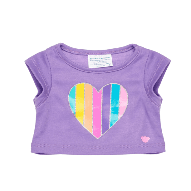 Polera Morada Con Corazones Arcoiris Build-A-Bear | Lider