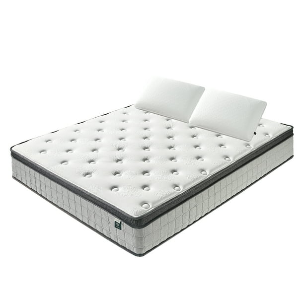 Colchón 2 Plazas Resortes Pocket + 2 Almohadas | Lider