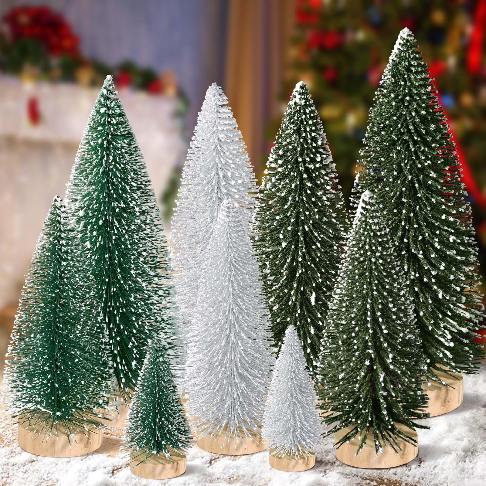 Miniescritorio Christmas Tree KPX, 9 unidades con base de madera de 10 ...