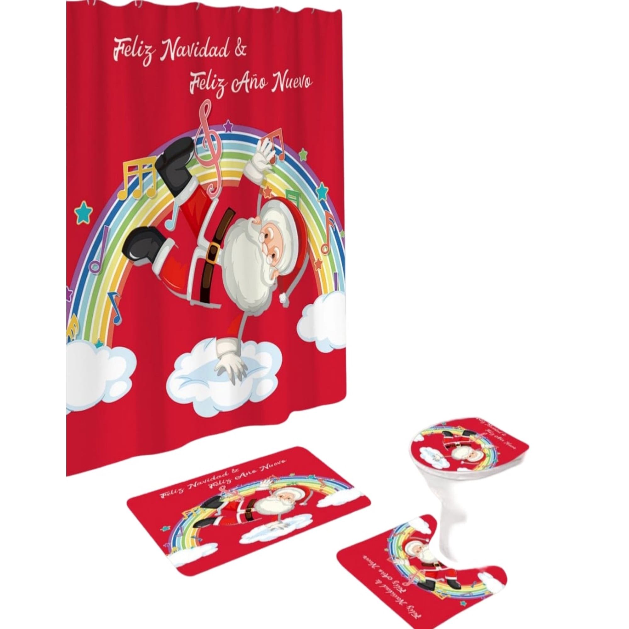 Set Decorativo Baño Navidad 4 Piezas Completo 29o6 | Lider