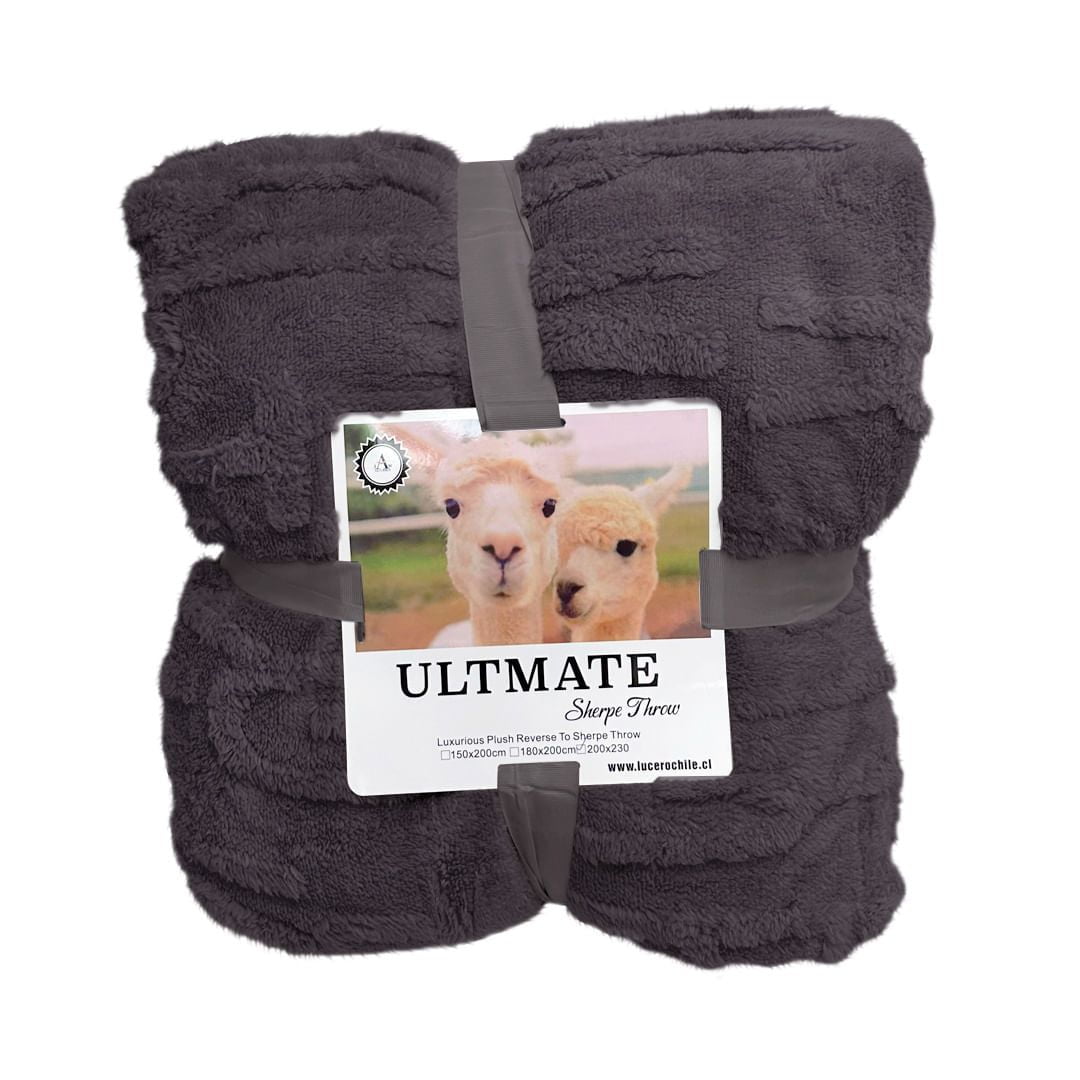 frazada sherpa texturizada con chiporro reversible 150x200 GRAFITO | Lider