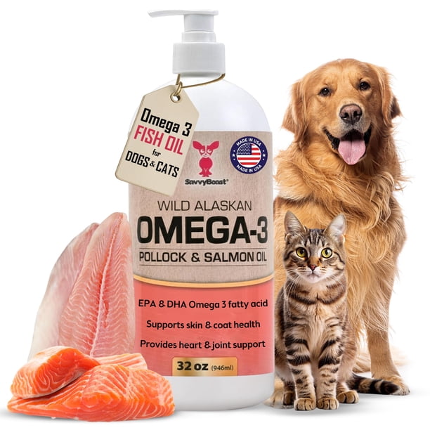 Suplemento de aceite de pescado omega-3 para mascotas SavvyBeast 946 ml ...