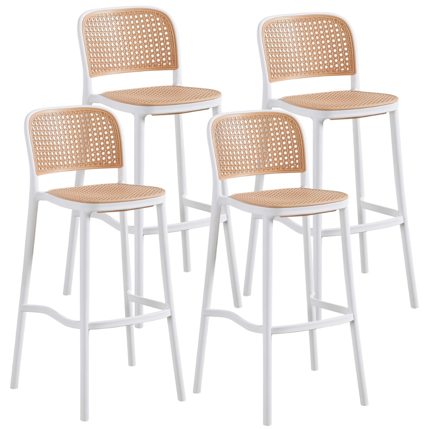 Pack 4 Taburete Montana Blanco 65 cm | Moderno & Apilable blanco | Lider