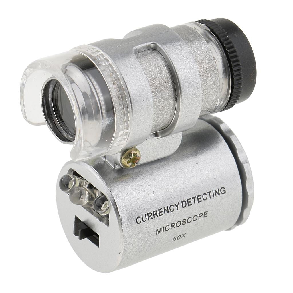 Mini Lupa de Joyero con Microscopio 60X Luz LED UV | Lider