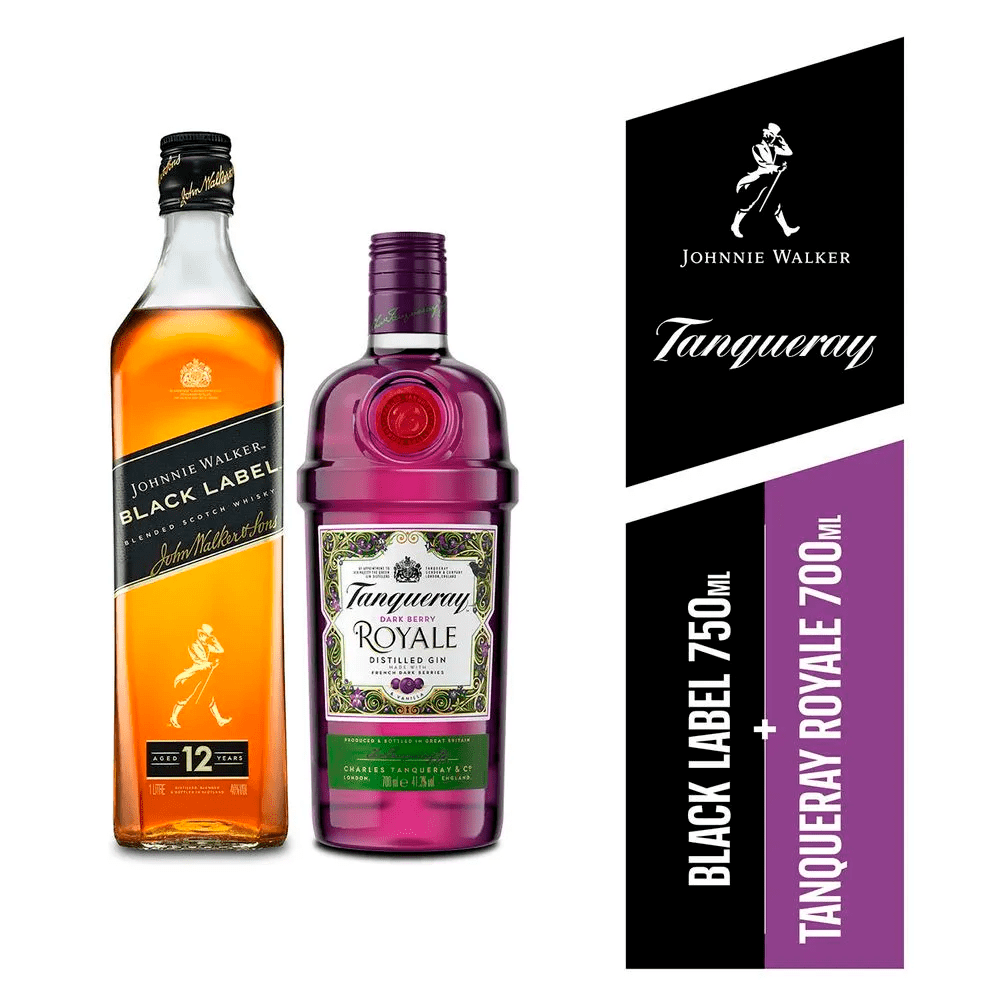 Whisky JW Black Label 750ml + Gin Tanqueray Dark Berry 700ml | Lider