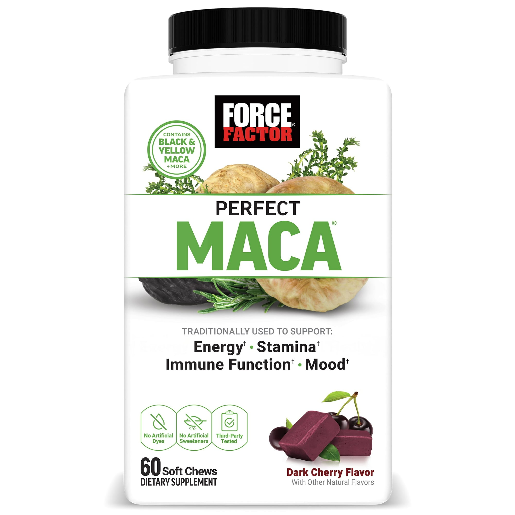 Suplemento Force Factor Perfect Maca con azafrán 60 comprimidos ...