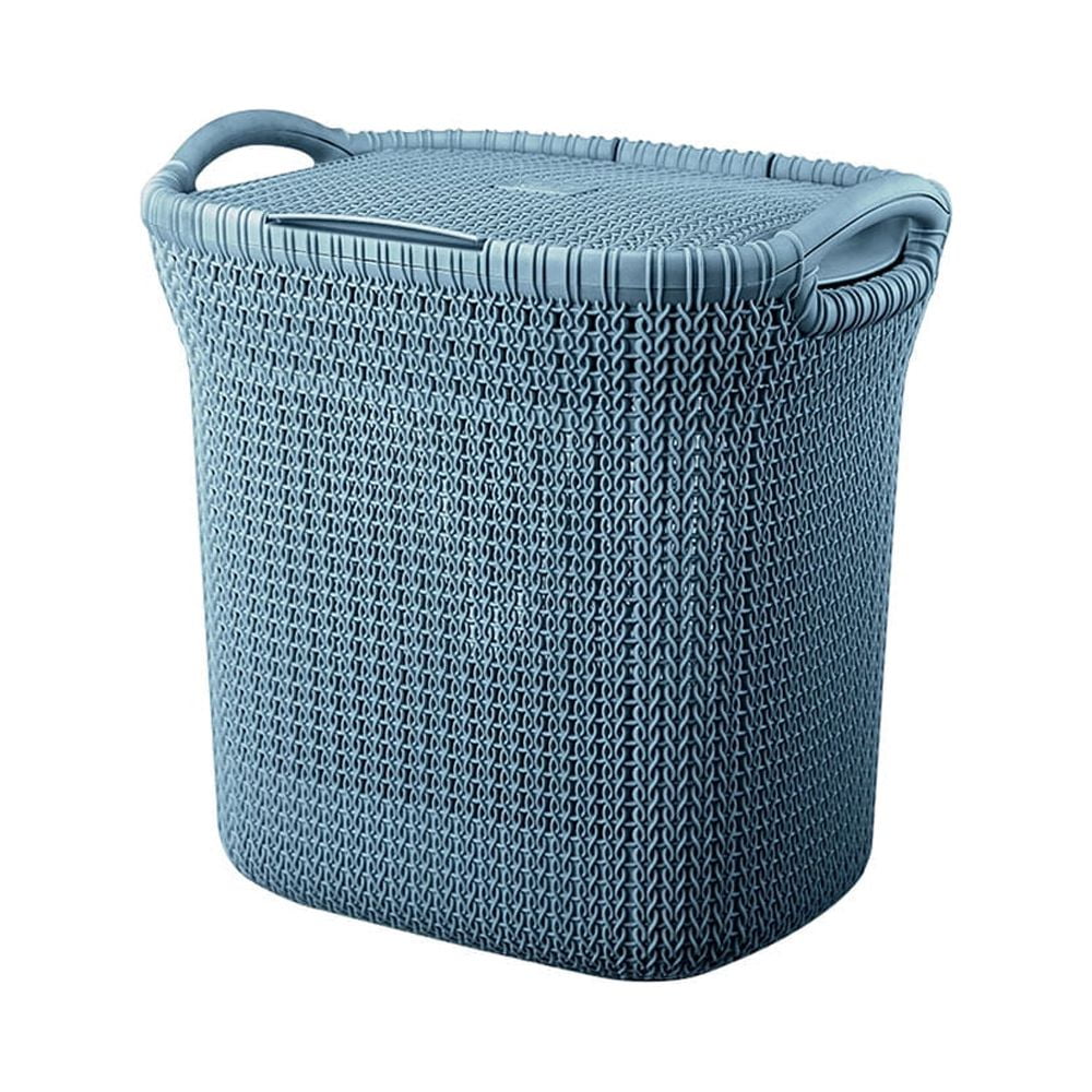 Cesto Moderno Canasto Para Ropa Khipu 40 Litros Con Tapa Color Azul | Lider