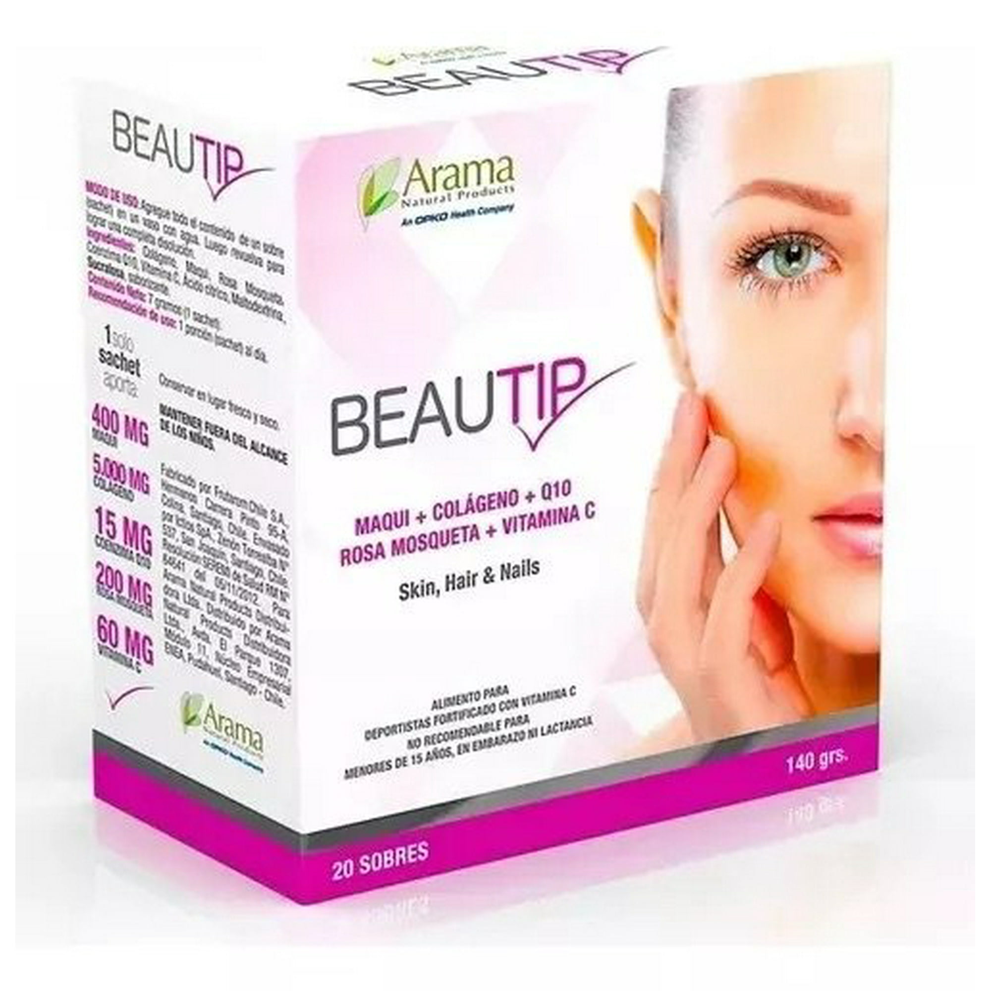 Colageno Beautip 20 Sobres Maqui Rosa Mosqueta Arama Q10 | Lider