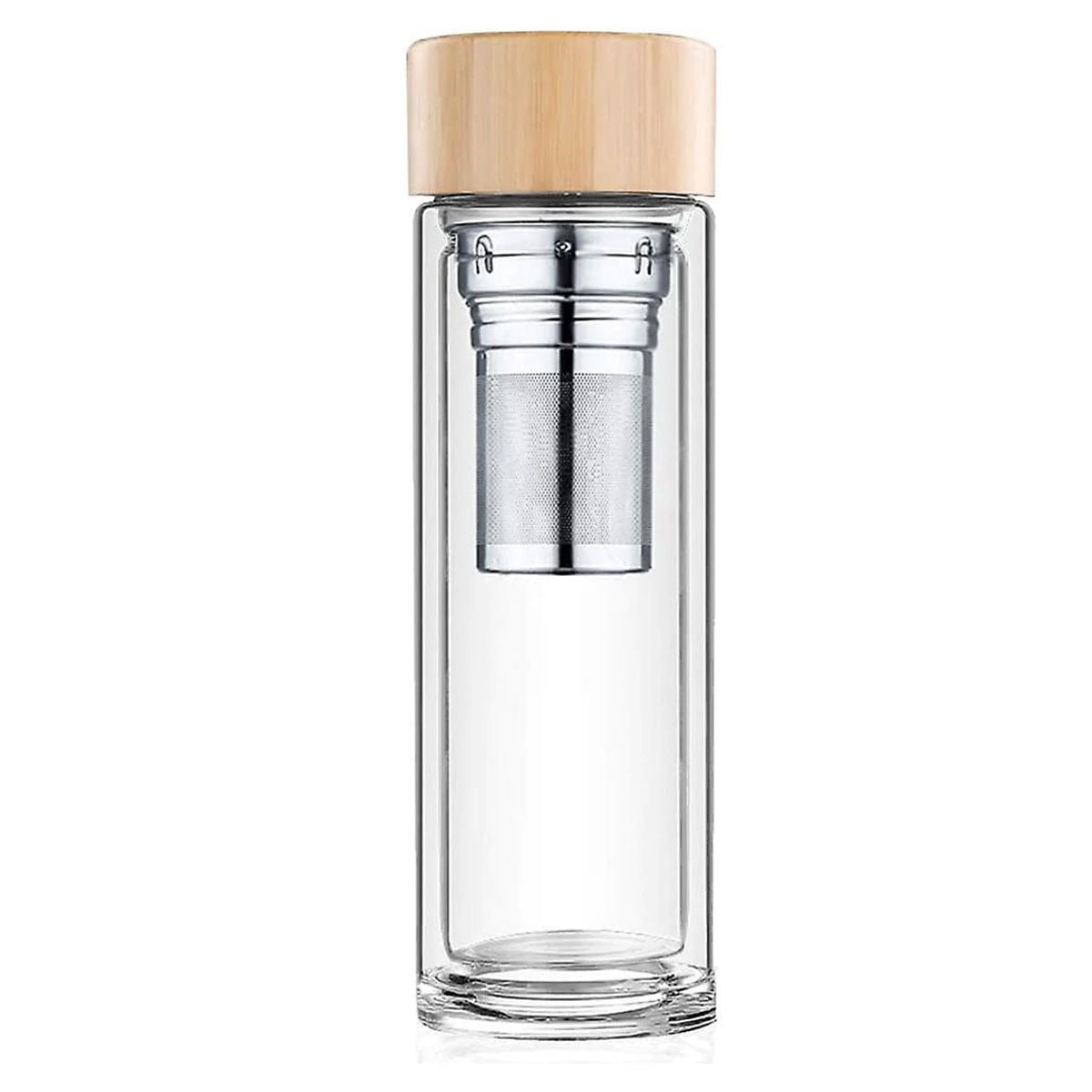 Botella de té, botella de té con infusor de vidrio de borosilicato de ...