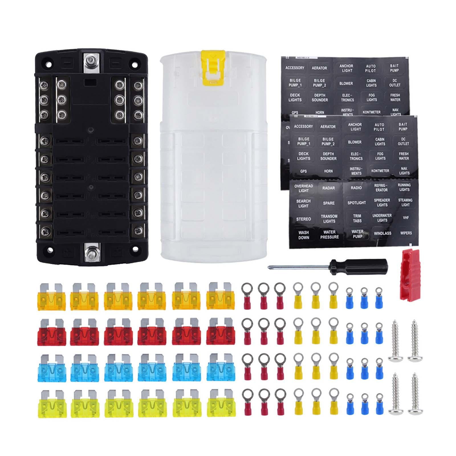 Bloque De Fusibles De Cuchilla Genérico Impermeable 12 Vías 32V 100A ...