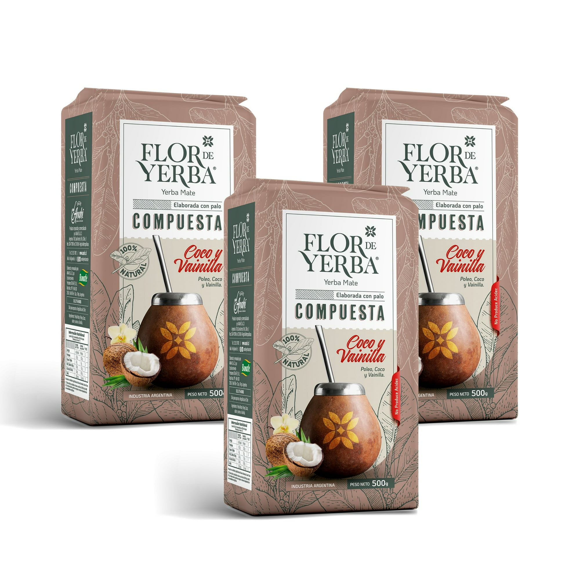 Pack x 3 Flor de Yerba con Coco y Vainilla 500gr | Lider