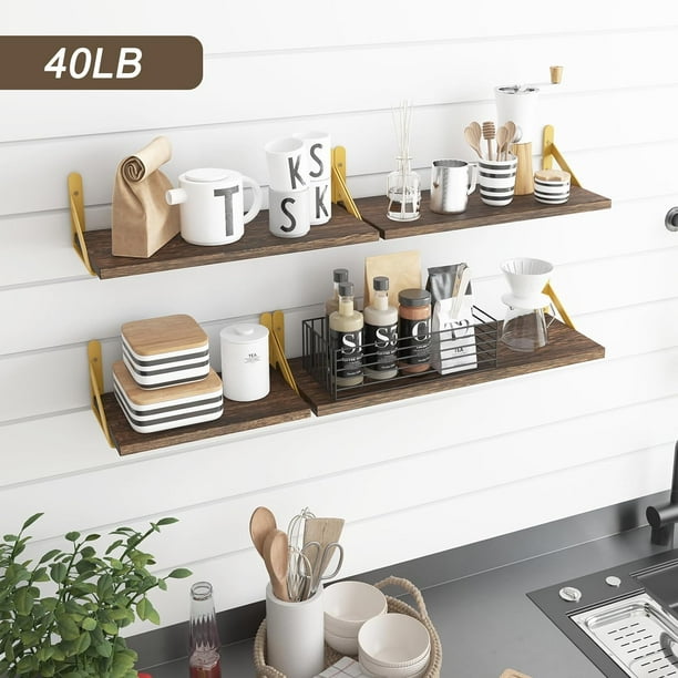 Repisas Flotantes De Madera Modernas X4 PCS NANO487 | Lider