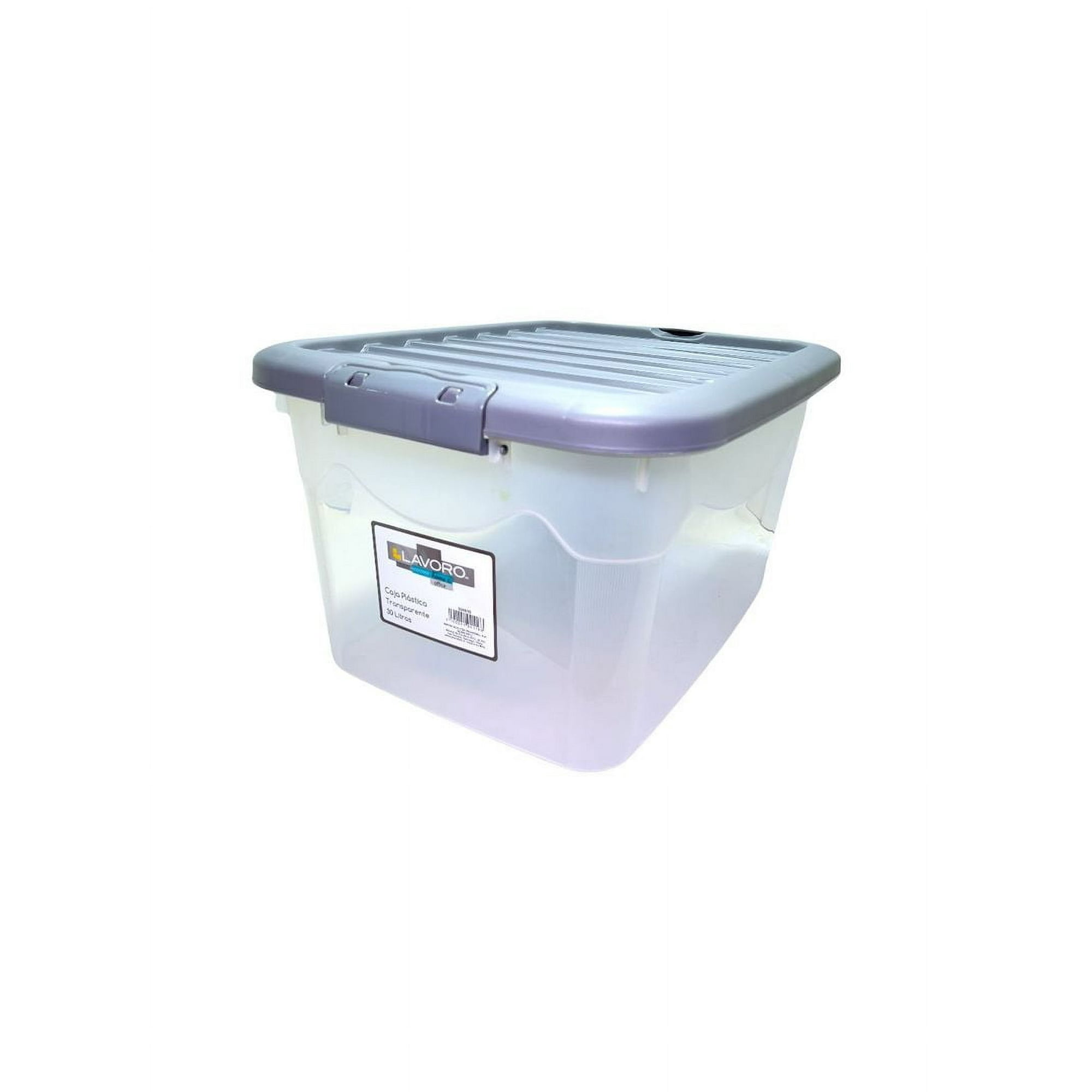 Caja Plastica Transparente 30 Litros Tapa Colores Surtidos Pronobel | Lider