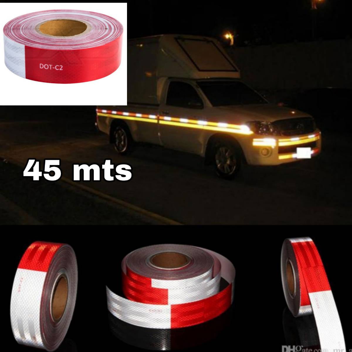 Rollo cinta reflectante blanco rojo | Lider