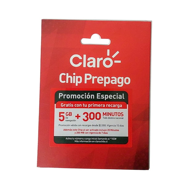 Chip Claro Prepago (Pack X50) / 5GB + 300 Minutos | Lider