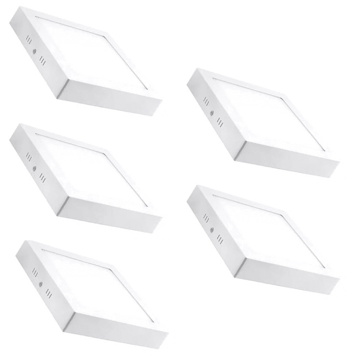 Pack 5 Foco Sobrepuesto Cuadrado 18w Luz Calido Panel Led Plafon | Lider