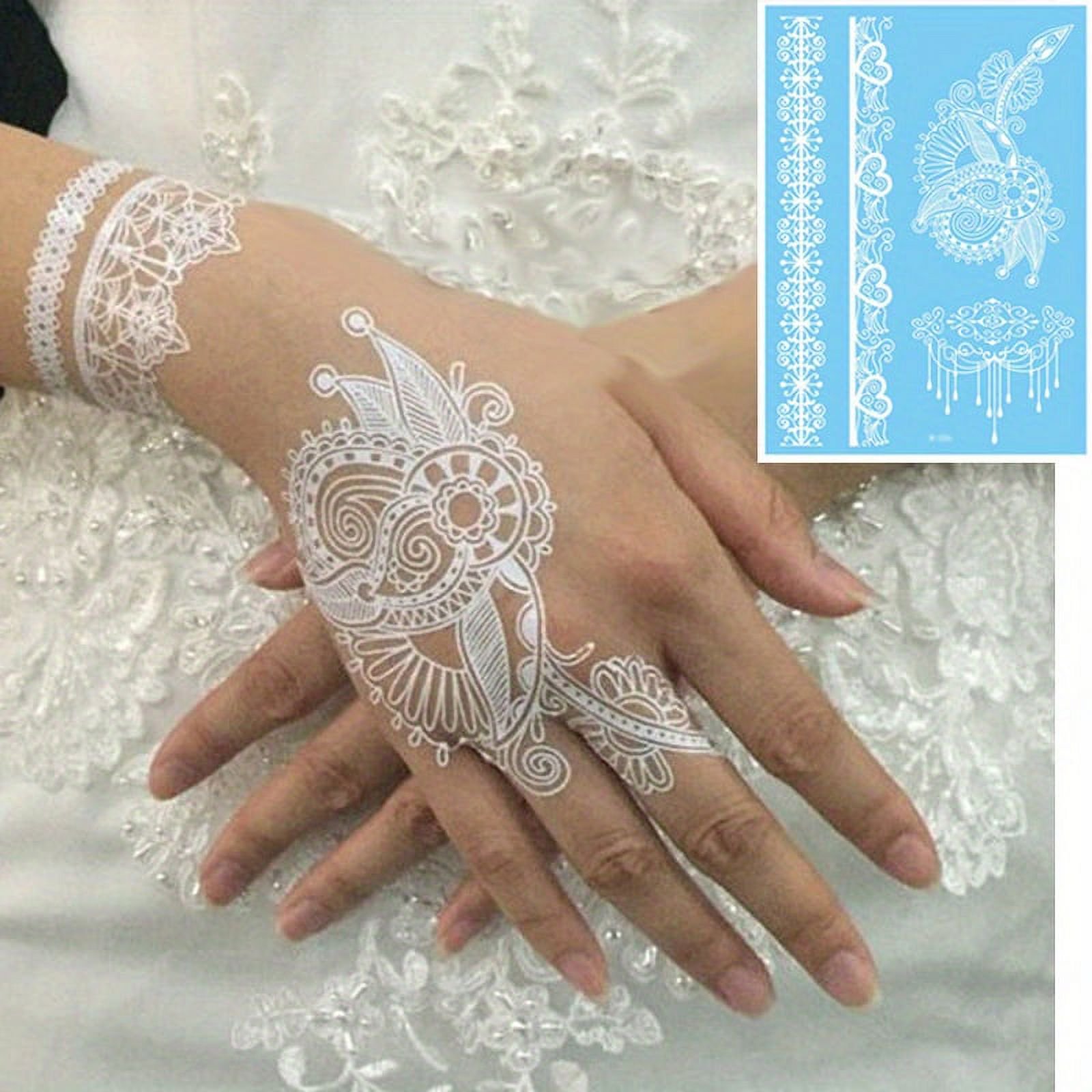 1 Sheet Floral Temporary Tattoo, Lace Decal Flower Pattern, Waterproof ...