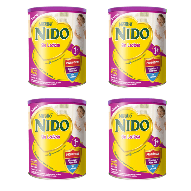 Pack 4 Fórmula Láctea Nido 1+ Sin Lactosa 1560g +1 año | Lider