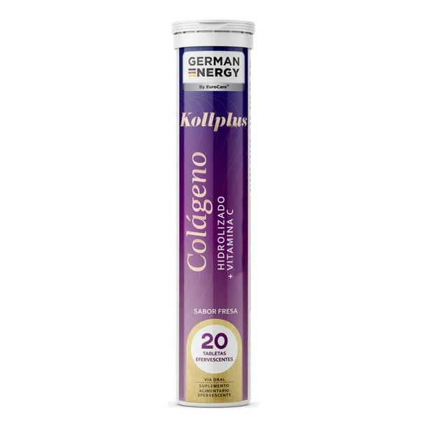 Kollplus Colageno Marino + Vit C (20 Tabs) - German Energy | Lider