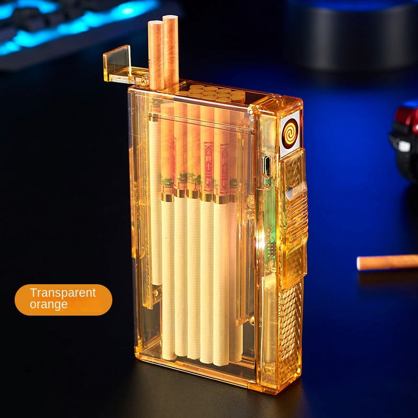 Transparent Automatic Cigarette Box Lighter Charging Two In One ...