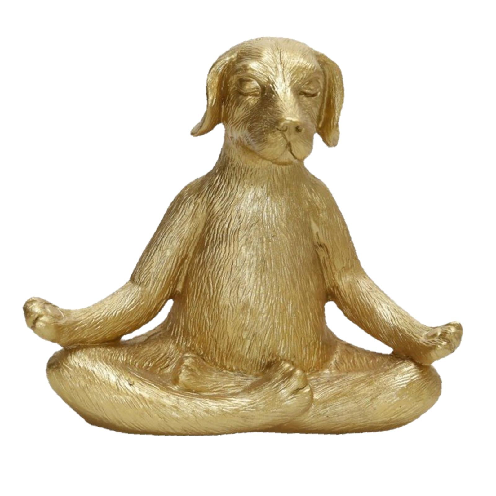 Estatua De Perro Estética Dorada Meditación Perro Escultura Para ...