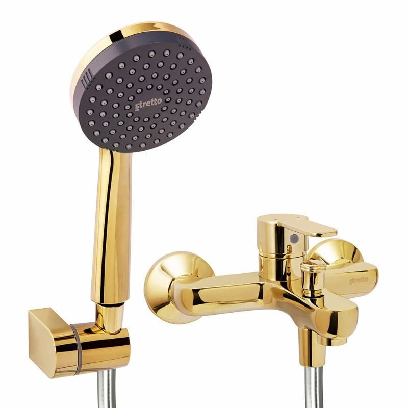 Stretto - Monomando Tina Ducha Arona Dorado 2 Piezas