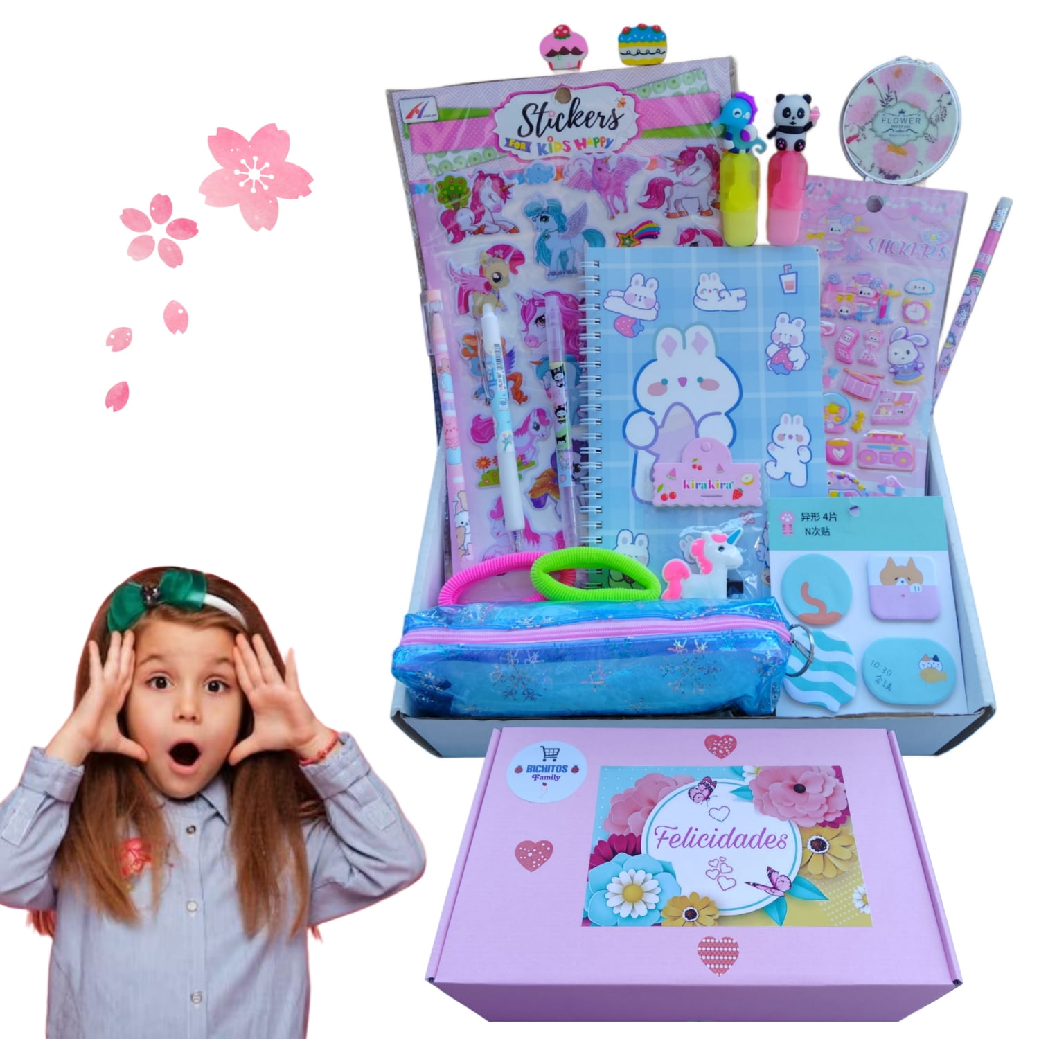 Box regalo para niñas, set de libreta y papelería kawaii | Lider