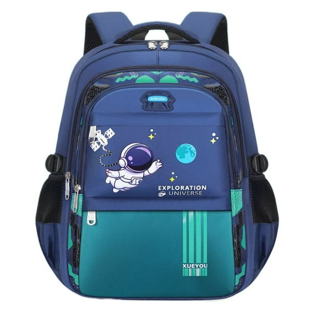 Spaceman Print Kids Backpack Orthopedic Waterproof Primary Book Bags ...
