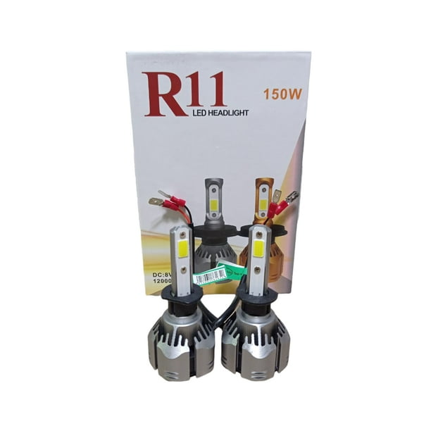 X2 ampolletas turboled R11 de 12000 lúmenes 150 watts 6500K blanco frío para autos, motos ...