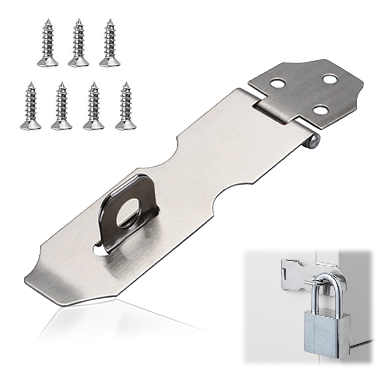 Cerrojo para candado de puerta, cerrojo de acero inoxidable con grapa y ...