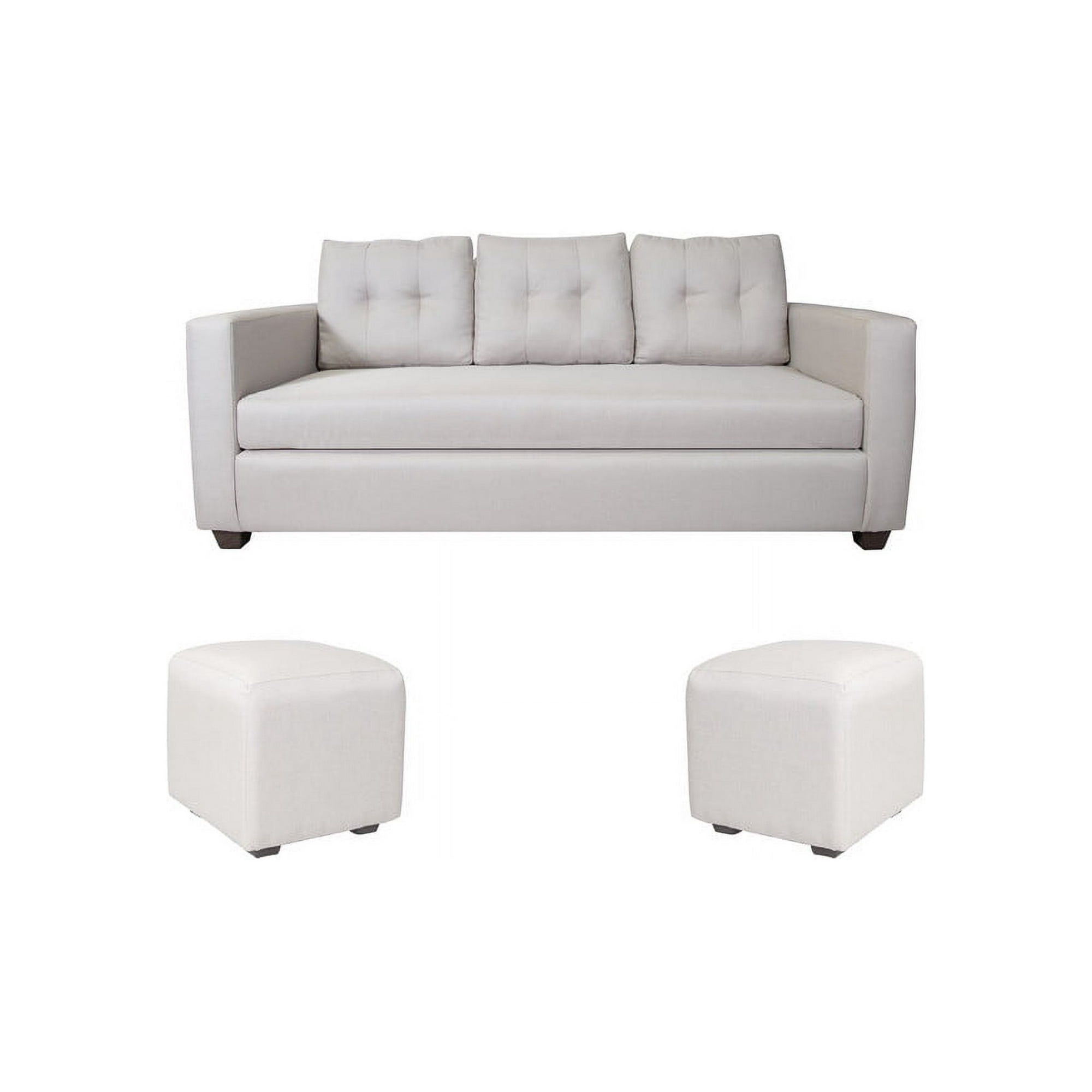 Sofa 3C+2 Pouf Ivonne Tela Beige | Lider