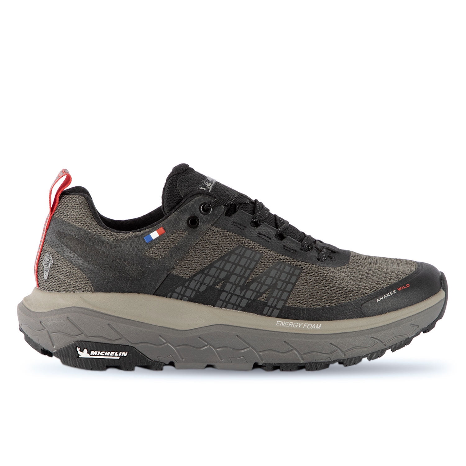 Zapatilla Trail Running Hombre Negro Y Rojo Michelin Aw01 | Lider