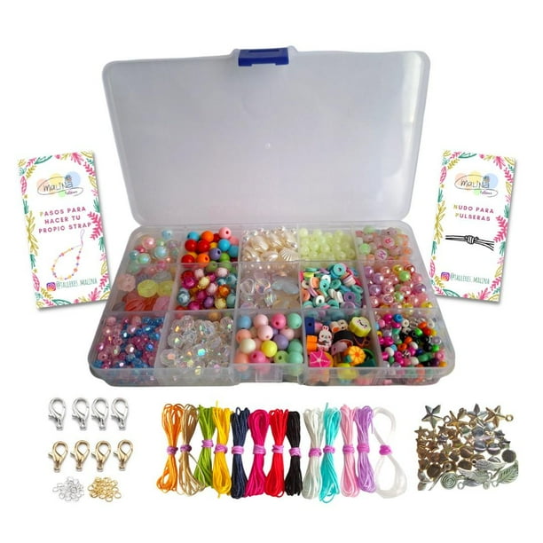 Kit para Hacer Pulseras - 15 Espacios de Materiales - Hilos de Colores ...