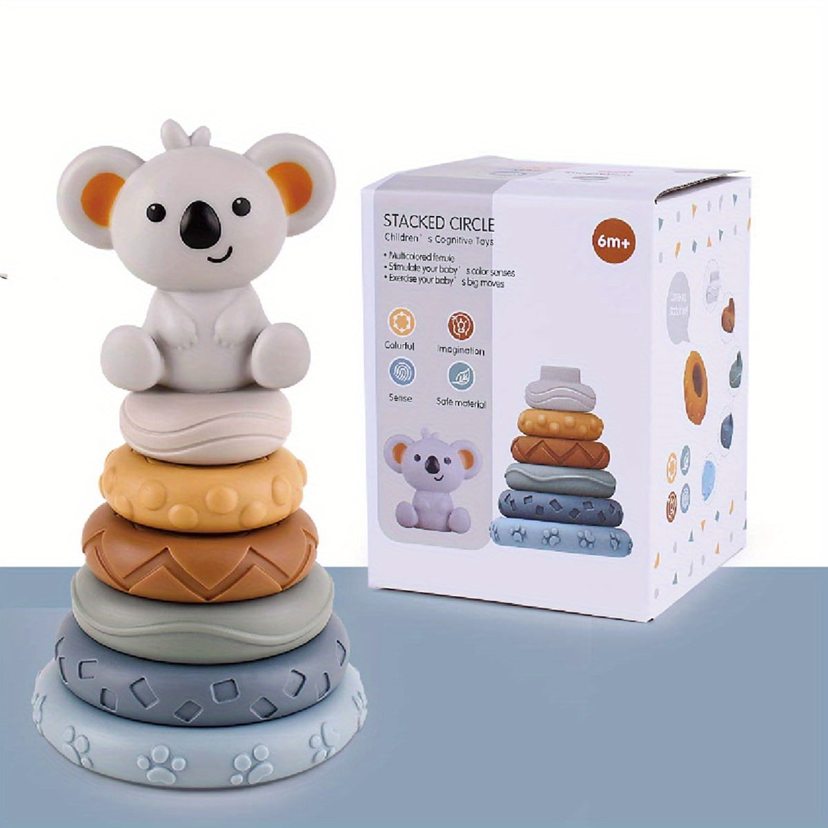 Baby Children's Soft Rubber Embossed Building Blocks Can Bite And Gnaw ...