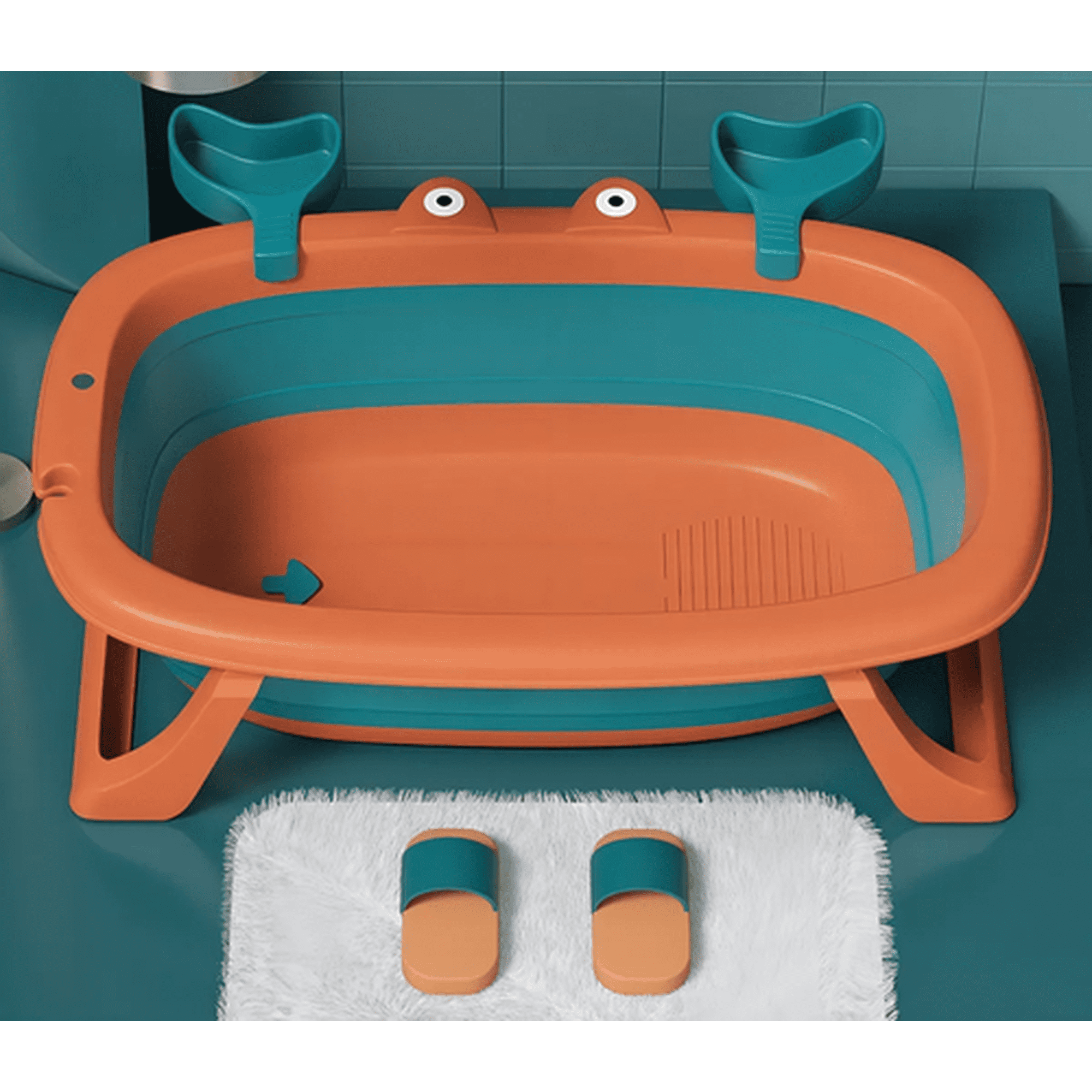 Tina cangrejo plegable con malla reforzada, color naranja | Lider