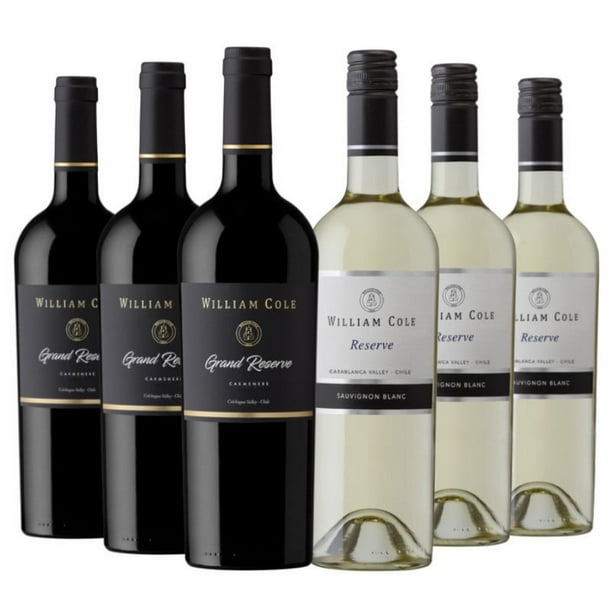 6 Vinos Mix: 3 Gran Reserva Carmenere + 3 Reserva Sauvignon Blanc, 750 ...