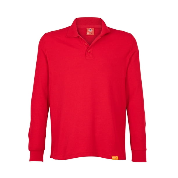 Polera Polo 60% Algodón Manga Larga Hombre Roja | Lider