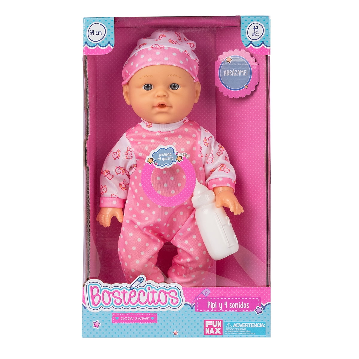 Muñeca Bebe De Juguete Bostecitos Pipi Y 4 Sonidos | Lider