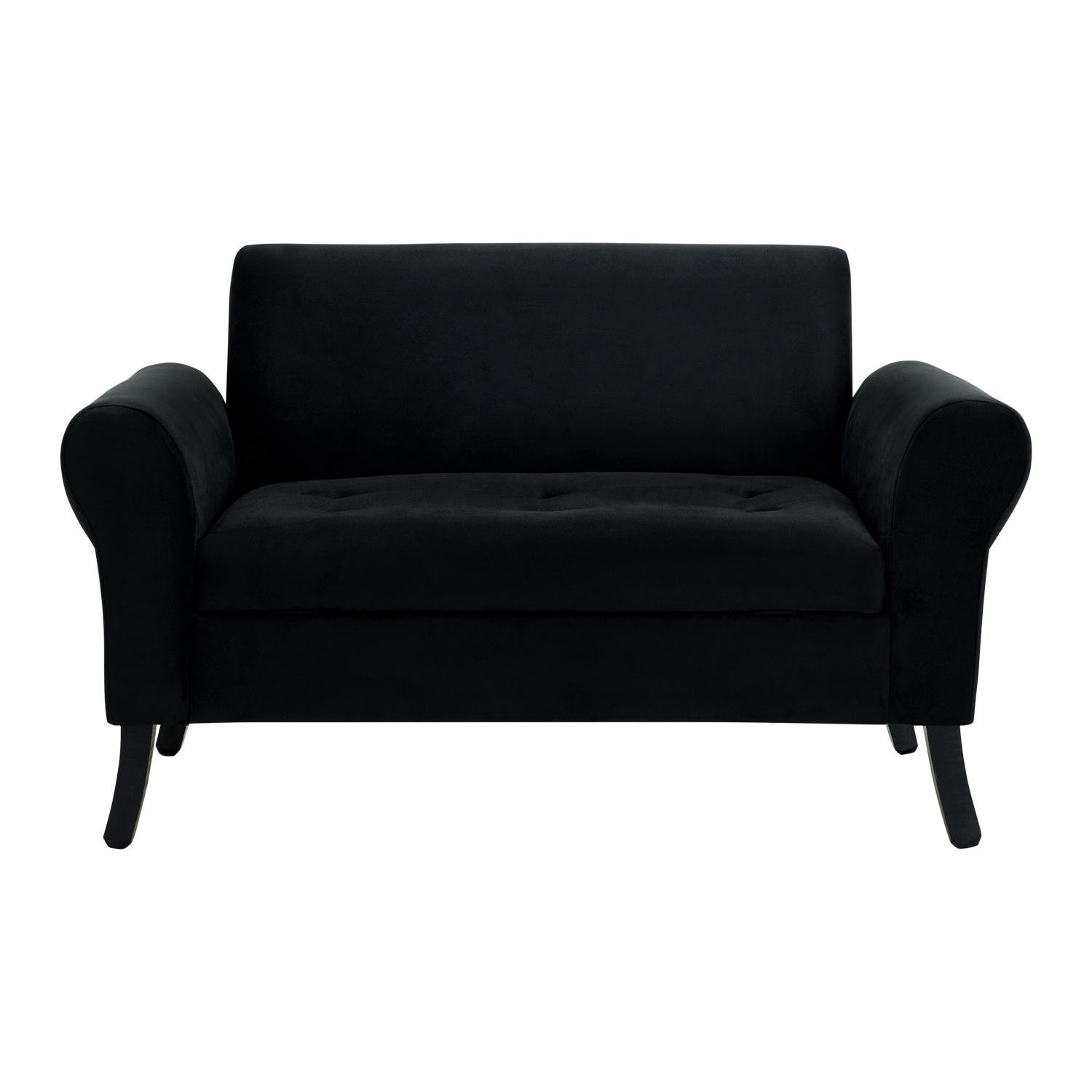 Banqueta Baul + Respaldo Lua 2C Felpa 20 Negro | Lider