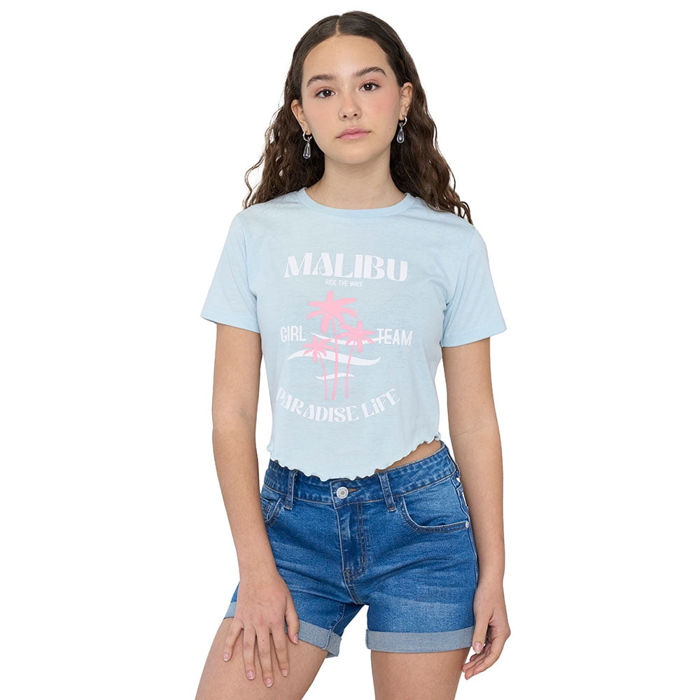 Polera Niña Teen MC Fun Roulette Celeste Corona | Lider