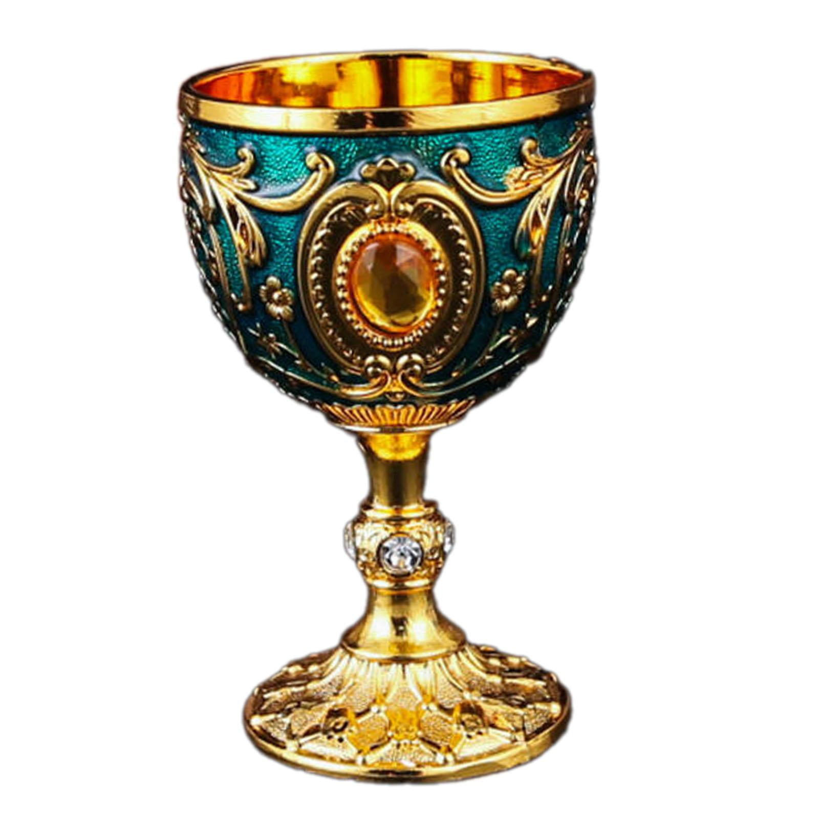Copa Medieval Vintage Hecha A Mano Grabada Boda Novedad Decoración Azul ...